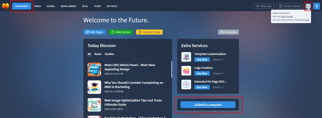 Live Demo Website Template from Moto CMS In a Click