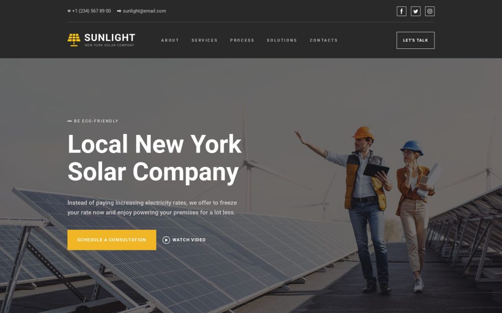 Solar Energy Website Designs - a Guide with Examples - MotoCMS Blog