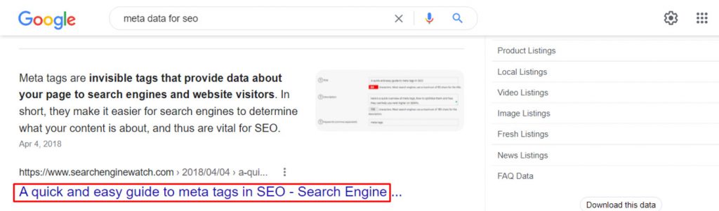 Meta Data for SEO - Tutorial On How to Create It With Examples