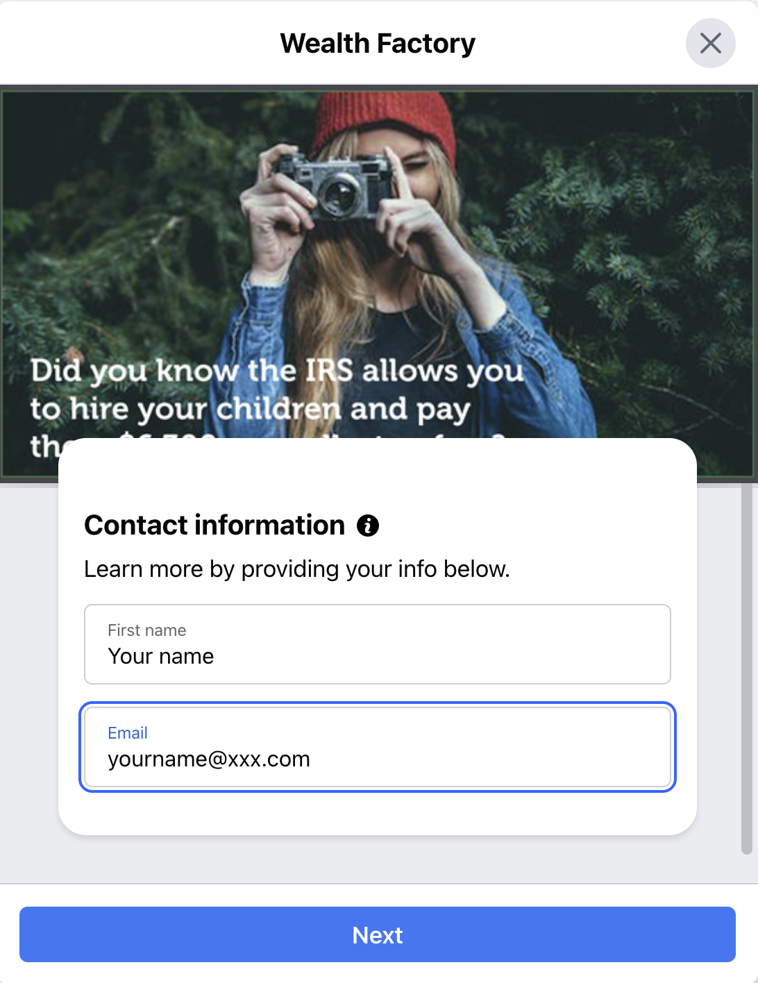 7 Inspirational Facebook Lead Ads examples - MotoCMS Blog